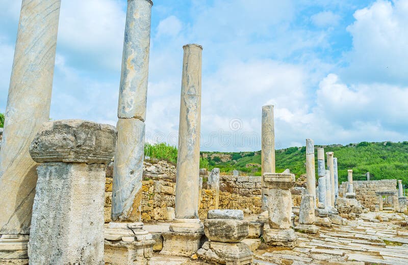 The Roman Street in Kom Ad Dikka, Alexandria, Egypt Stock Image - Image ...