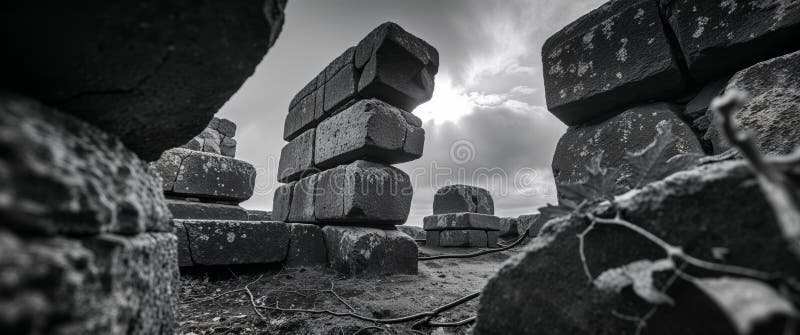 Ancient Stone Structure Archeological Find Stock Photo - Image of stone ...