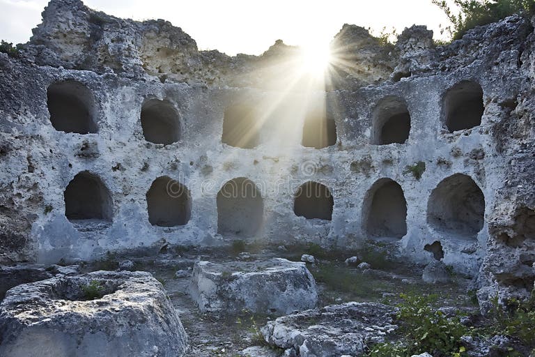 Ancient Stone Structure with Numerous Arched Openings and Radiant ...