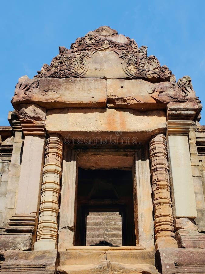 Ancient Stone Structure Situated in Cambodia, Showcasing Medieval Khmer ...