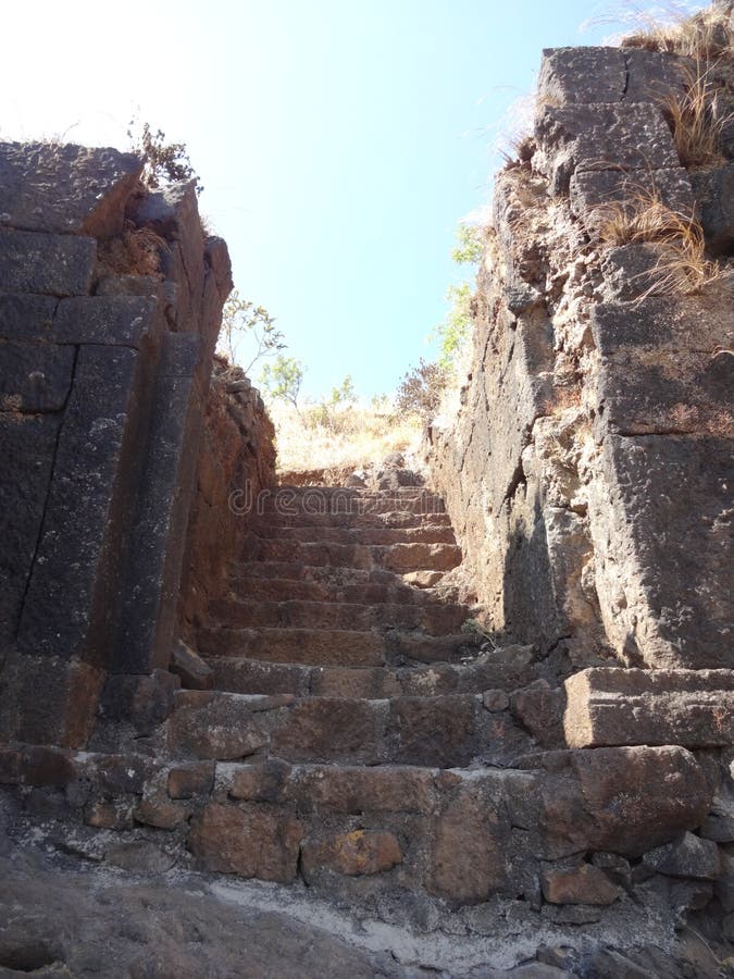 Ancient Stone Structures on Mountain Castle Stock Photo - Image of ...