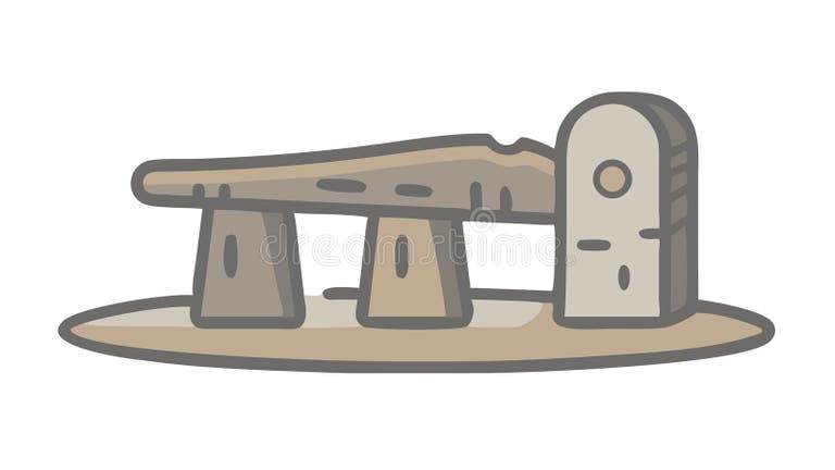 Ancient Stone Table Megalithic Site Historical Structure, Vector Design ...