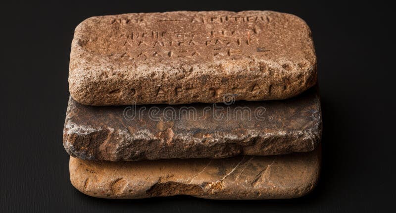 Ancient Stone Tablet with Engraved Text Stock Illustration ...