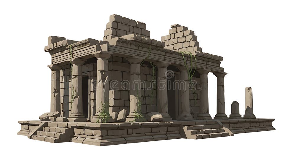 Ancient Stone Temple Featuring Classical Architecture with Large ...