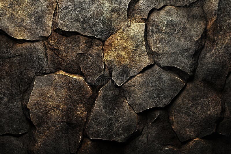 Ancient Stone Texture: Deep Brown Rugged Rock Surface, Weathered and ...