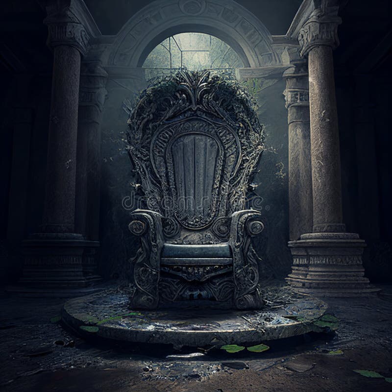 Ancient Stone Throne Drawing Generative AI Stock Illustration ...