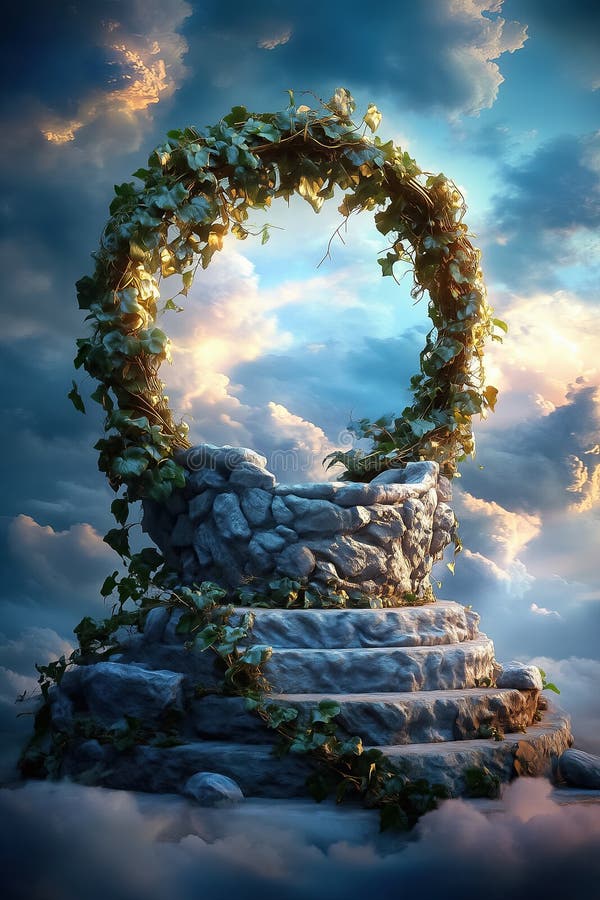 This Ancient Stone Throne is Enveloped in Lush Vines, Rising Above a ...