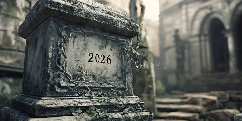 Ancient Stone Tombstone Gothic Architecture in a Graveyard Stock ...