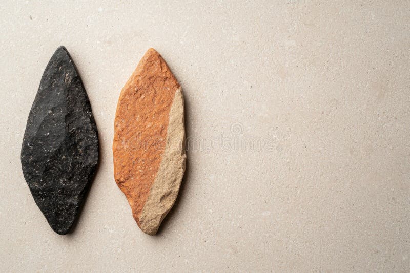 Ancient Stone Tools on Plain Background Stock Illustration ...