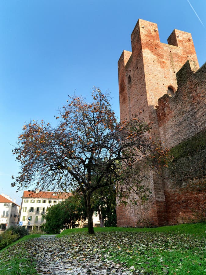 Ancient Stone Tower of a Medieval Castle, with Blue Sky Stock Image ...