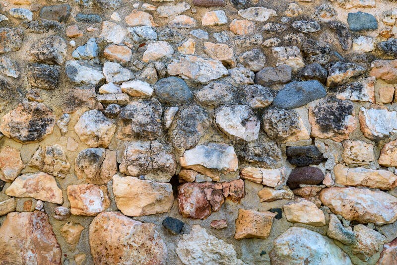 Ancient Stone Wall for a Background Stock Photo - Image of destroyed ...