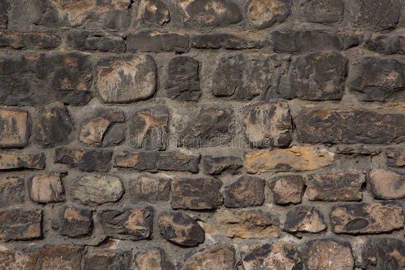 Ancient Stone Wall. Brawn Weathered Brick Background or Texture Stock ...