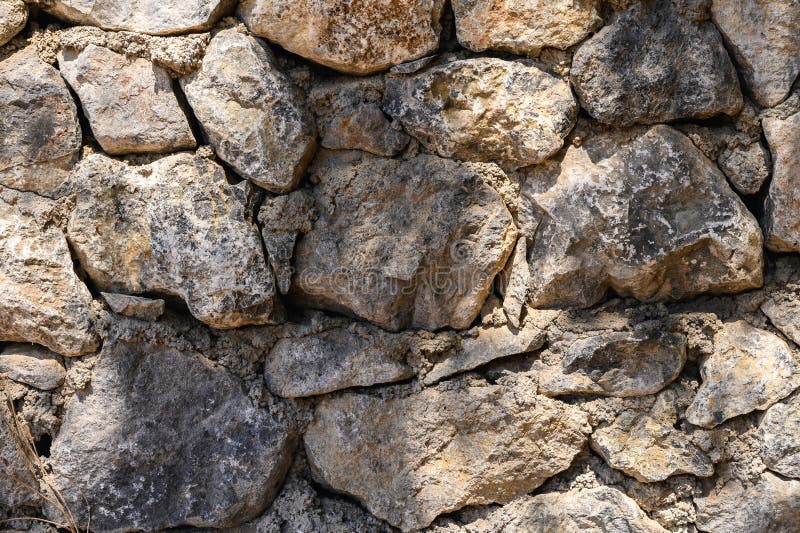 Ancient Stone Wall Close-up Sun Rays Stock Photo - Image of peace ...