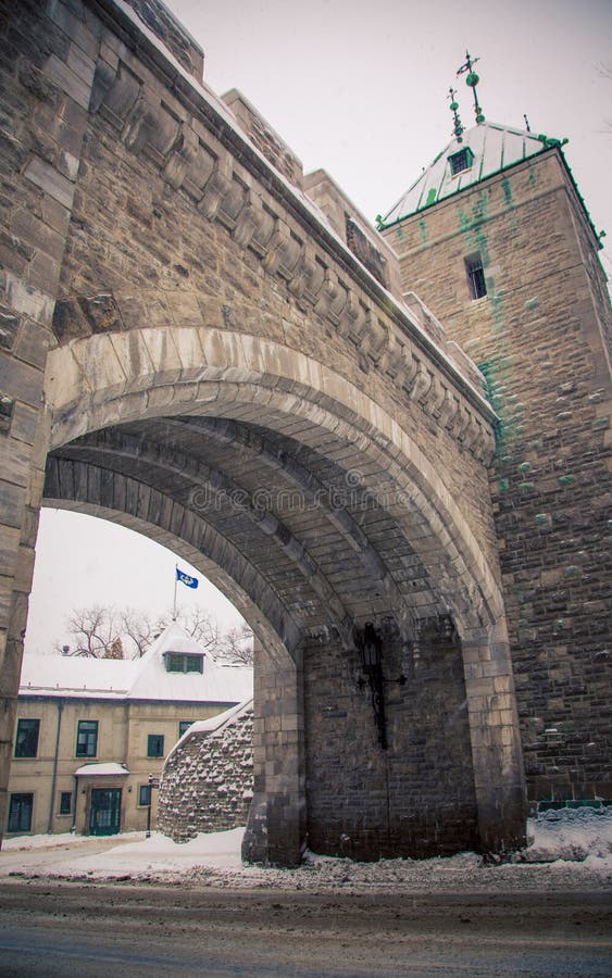 Ancient Stone Wall in Quebec City Stock Image - Image of historical ...