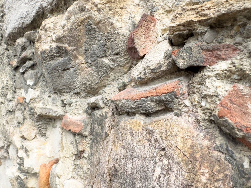 Ancient Stone Wall Texture with Weathered Rocks and Mortar Stock Photo ...