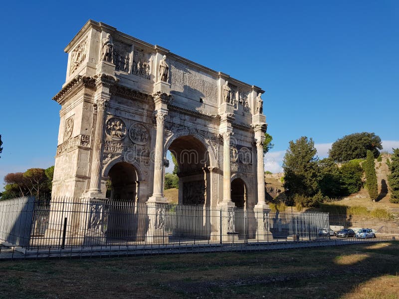 Ancient Gate of Constantine in Rome Stock Photo - Image of landmark ...