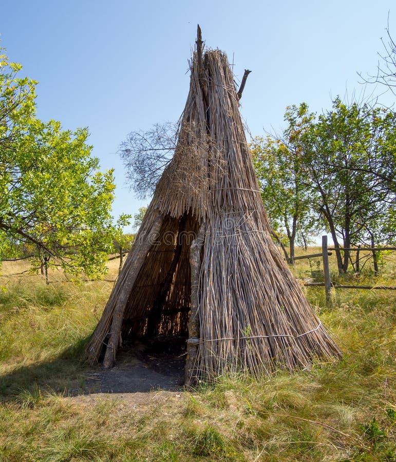 Ancient Storage Pit for Storing Food with a Built-in Straw Hut Stock ...