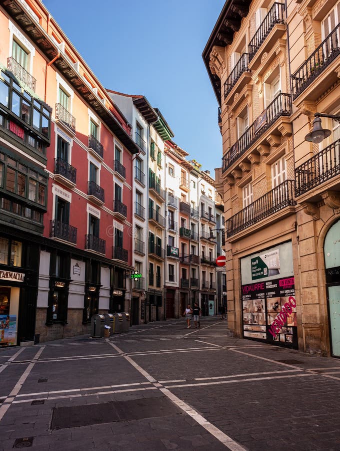 Ancient Street of Pamplona, Navarre, Spain Editorial Stock Photo ...