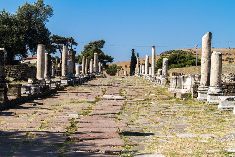 Ancient Street with Ruins stock image. Image of civilization - 48413321