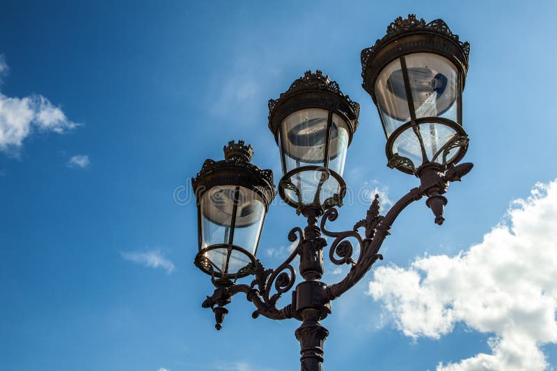 Ancient Streetlight Close-up Photo Stock Photo - Image of design, iron ...