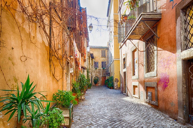 Ancient Streets and Alleys of Rome Stock Image - Image of roma, urban ...