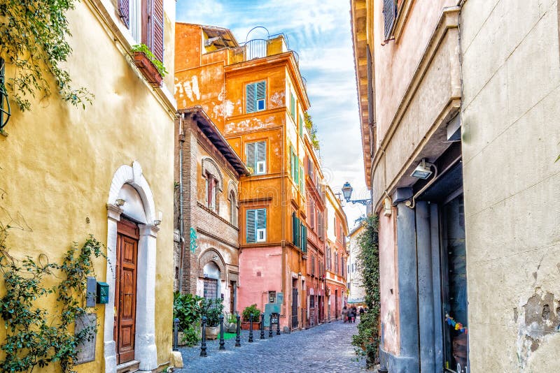 Ancient Streets and Alleys of Rome Stock Image - Image of italy, house ...