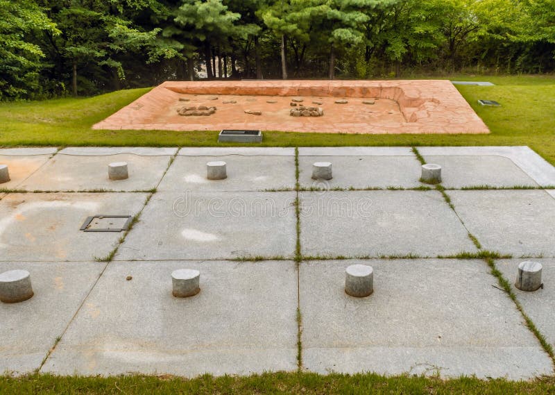 Ancient Structures Unearthed in Prehistoric Archeological Site Stock ...