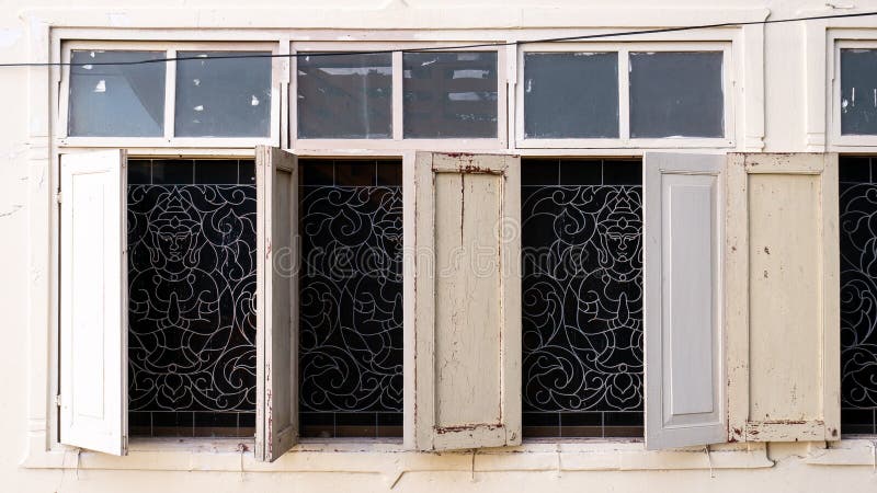 Ancient Style Angel Wire Bending in Old Temple Window Stock Image ...