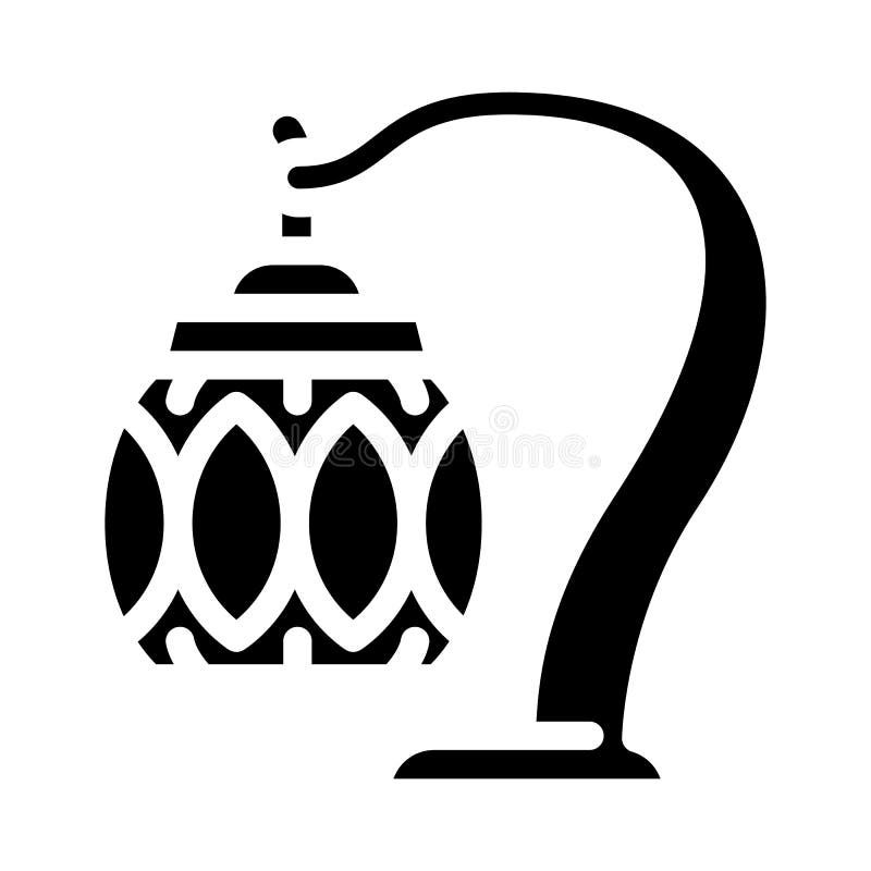 Ancient Style Lamp Glyph Icon Vector Illustration Stock Vector ...