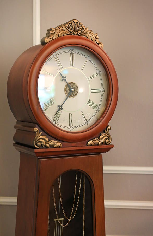 Ancient Style Standing Pendulum Clock in the House Stock Photo - Image ...