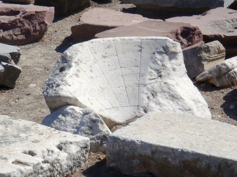 Ancient sun clock, Greece stock image. Image of time - 51688729