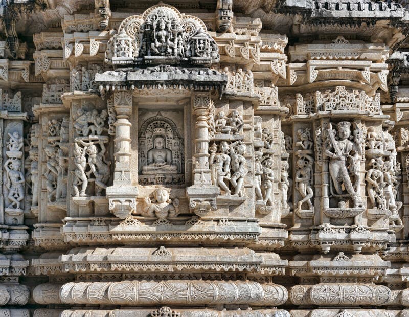 Ancient Sun Temple in Ranakpur. Jain Temple Carving Stock Photo - Image ...