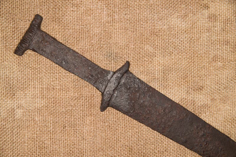Ancient Sword is on the Old Cloth Stock Photo - Image of antiquity ...