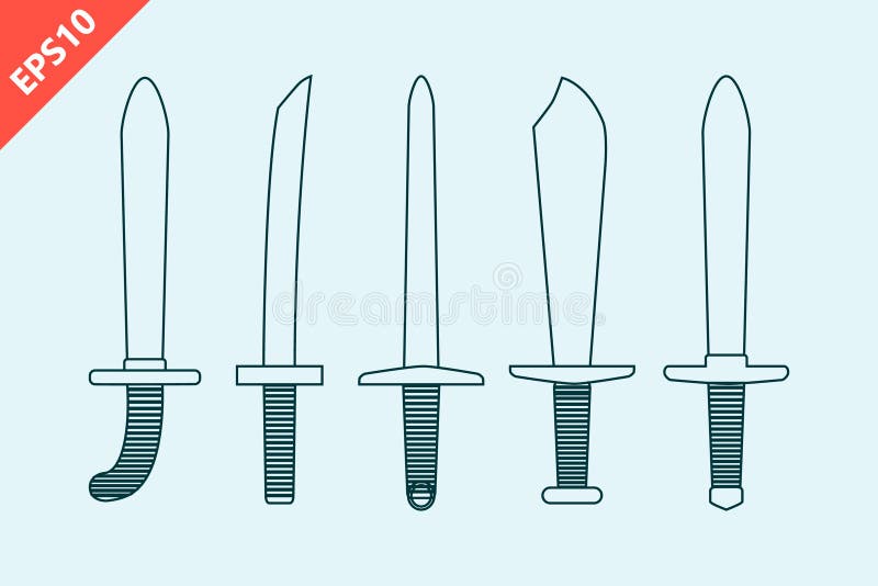 Ancient Swords Design Vector Flat Isolated Illustration Stock Vector ...