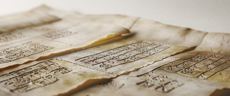 Ancient Symbols on Old Scrolls a Cultural Heritage Exploration Stock ...
