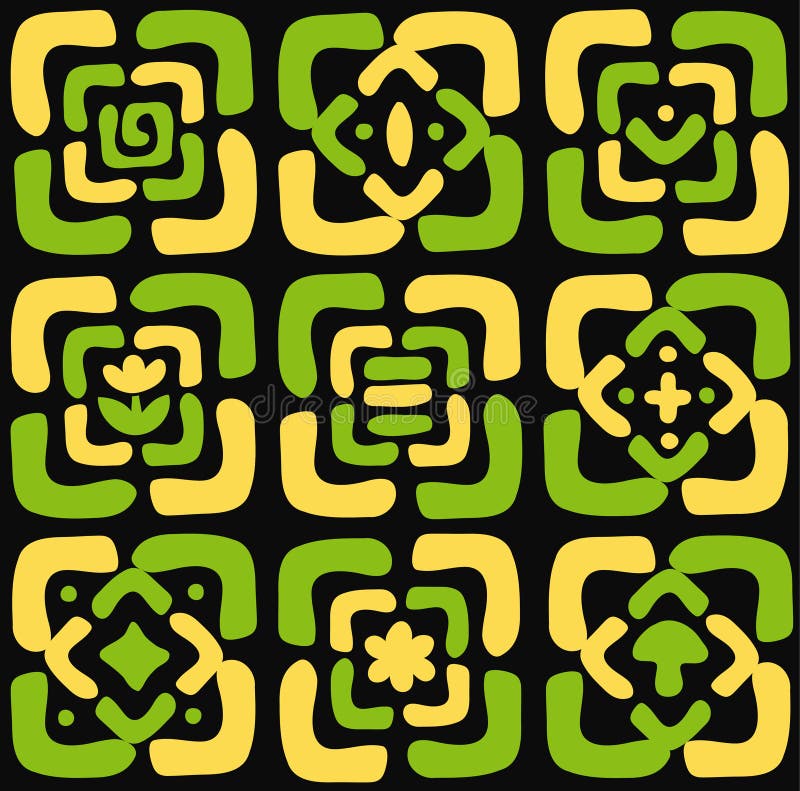 Ancient Symbols Tile Seamless Pattern Stock Vector - Illustration of ...