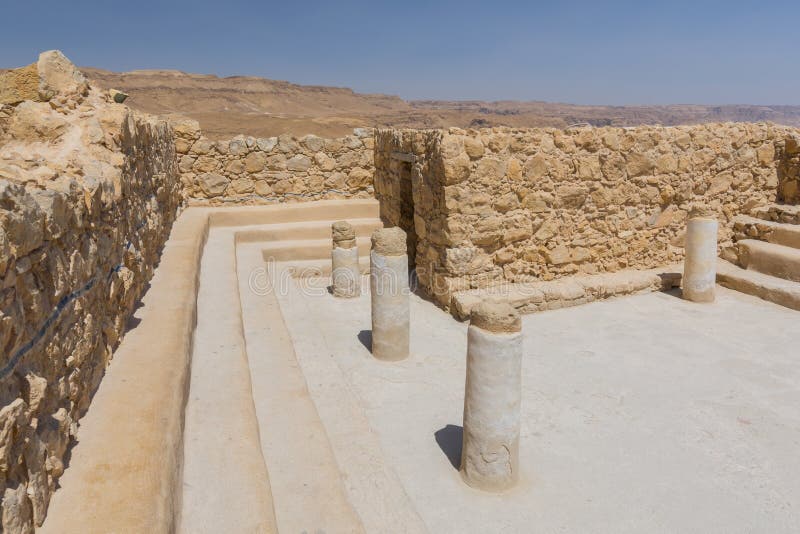 The Ancient Synagogue in Masada Archaeological Site on the Eastern Edge ...