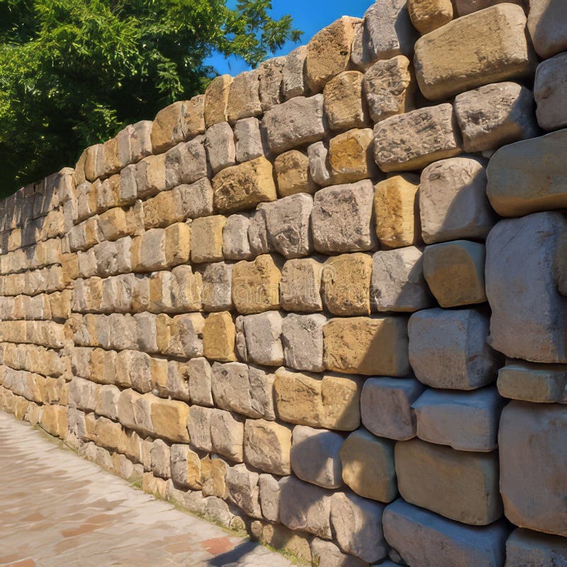 Ancient Tan and Gray Rectangular Stone Masonry Wall a Glimpse into ...