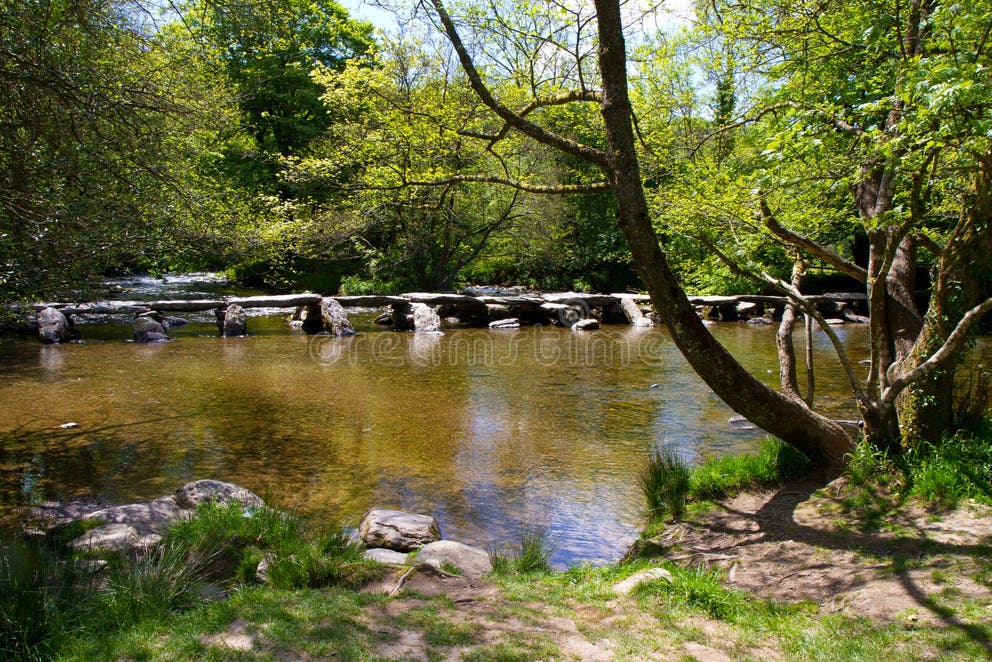 The Ancient Tarr Steps in Devon Stock Image - Image of holiday, england ...