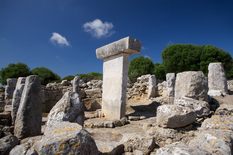 Ancient taula in town stock photo. Image of menorca, ruin - 18614252