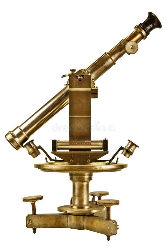 Ancient Telescope Isolated on White Stock Photo - Image of copper ...