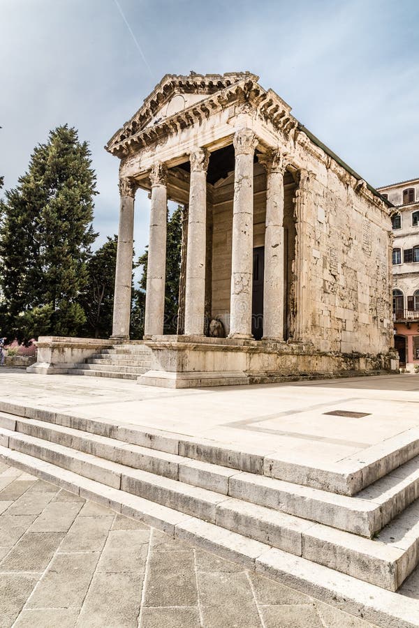 Ancient Temple of Augustus-Pula,Croatia Stock Photo - Image of landmark ...