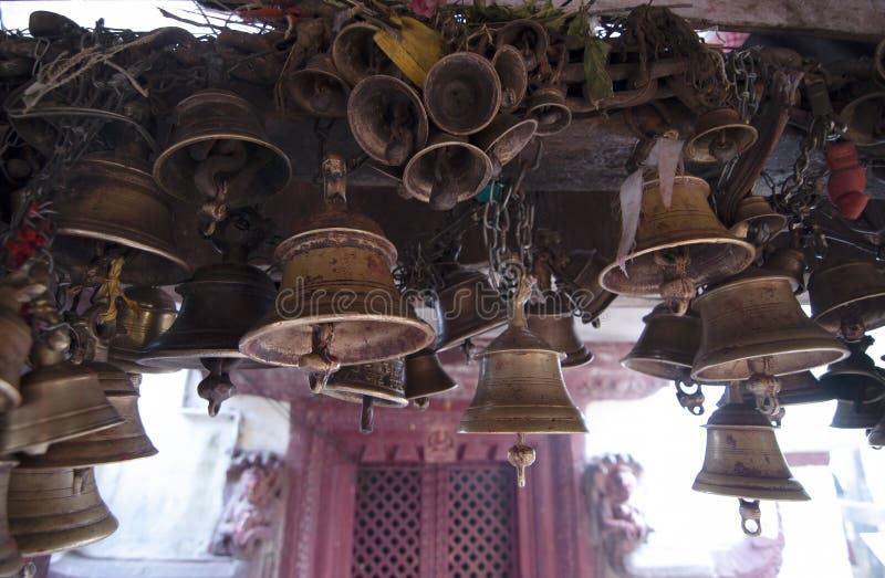 Ancient temple bells stock image. Image of mythology - 189303439