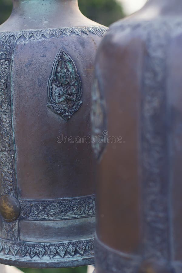 Ancient temple bells stock photo. Image of symbol, color - 64825804