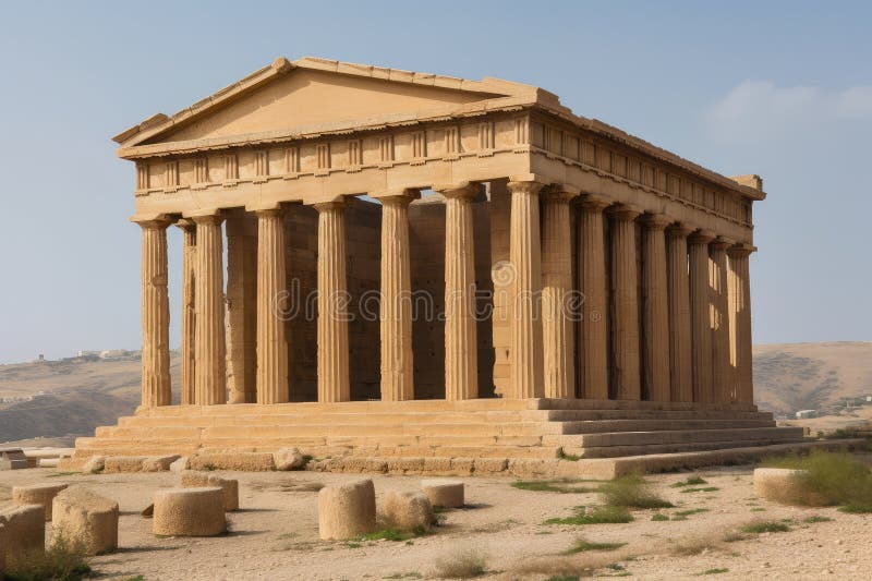 Ancient Temple, with Columns and Intricate Carvings on the Exterior ...