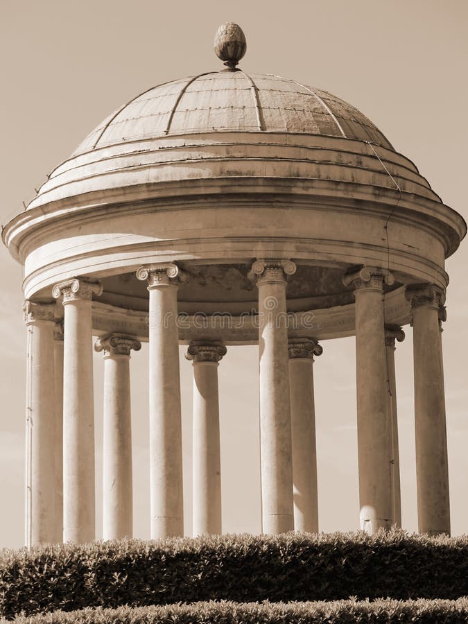 Ancient Temple with Dome with Sepia Effect Stock Photo - Image of greek ...