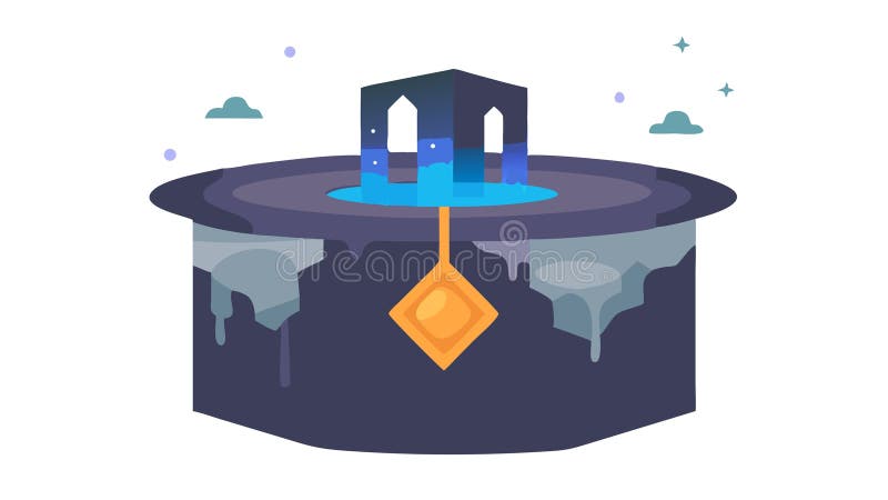 Ancient Temple on Floating Platform, Mystical Structure with Glowing ...