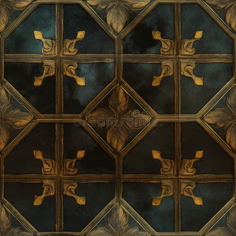 Ancient Temple Floor Tile Pattern Dark Tone Texture , Generated by AI ...