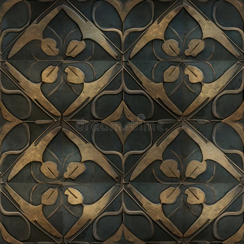 Ancient Temple Floor Tile Pattern Dark Tone Texture , Generated by AI ...