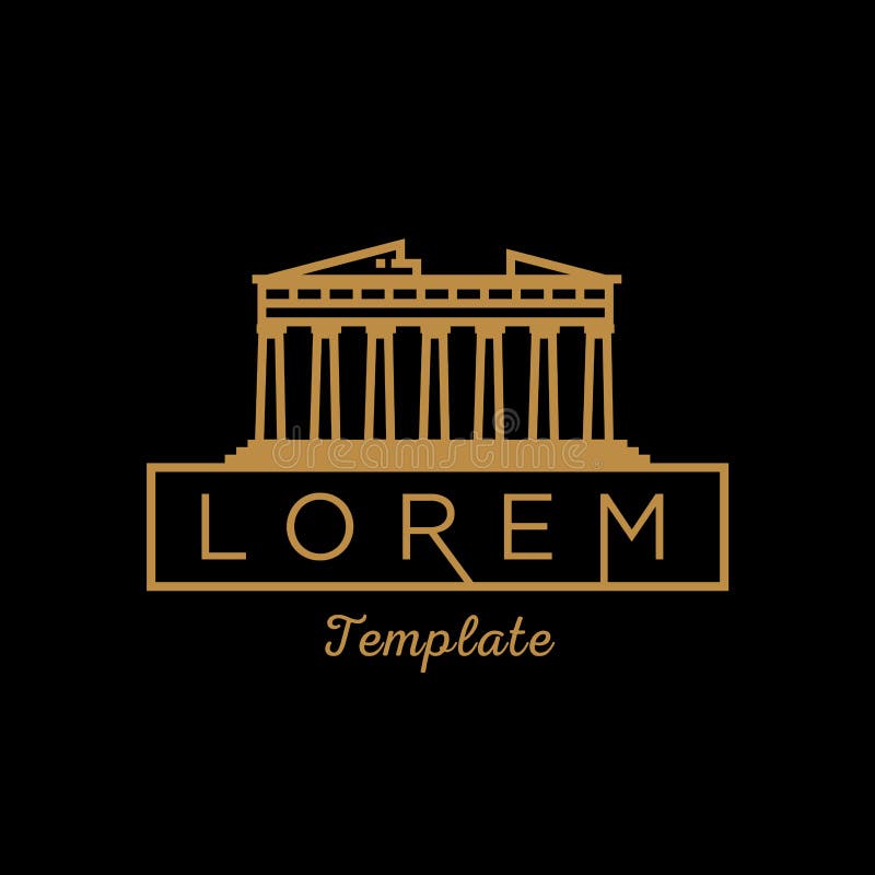 Ancient Temple Minimal Sign Vector Design Stock Vector - Illustration ...